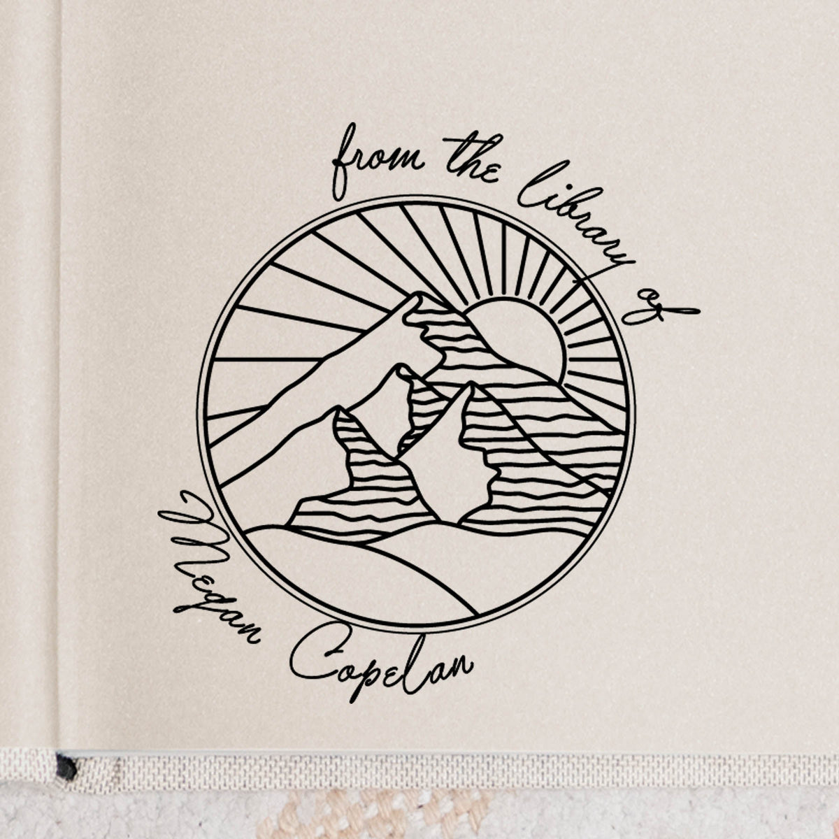 Mountains Sunset Book Stamp – stampmyworld